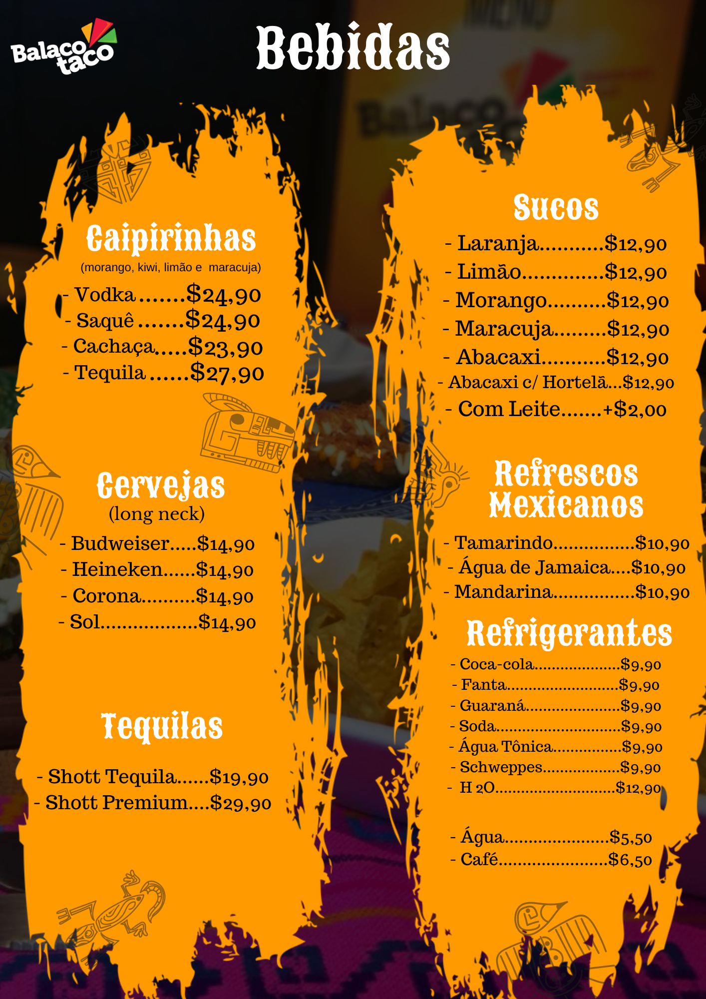 Cardápio – Balacotaco Mexican Food